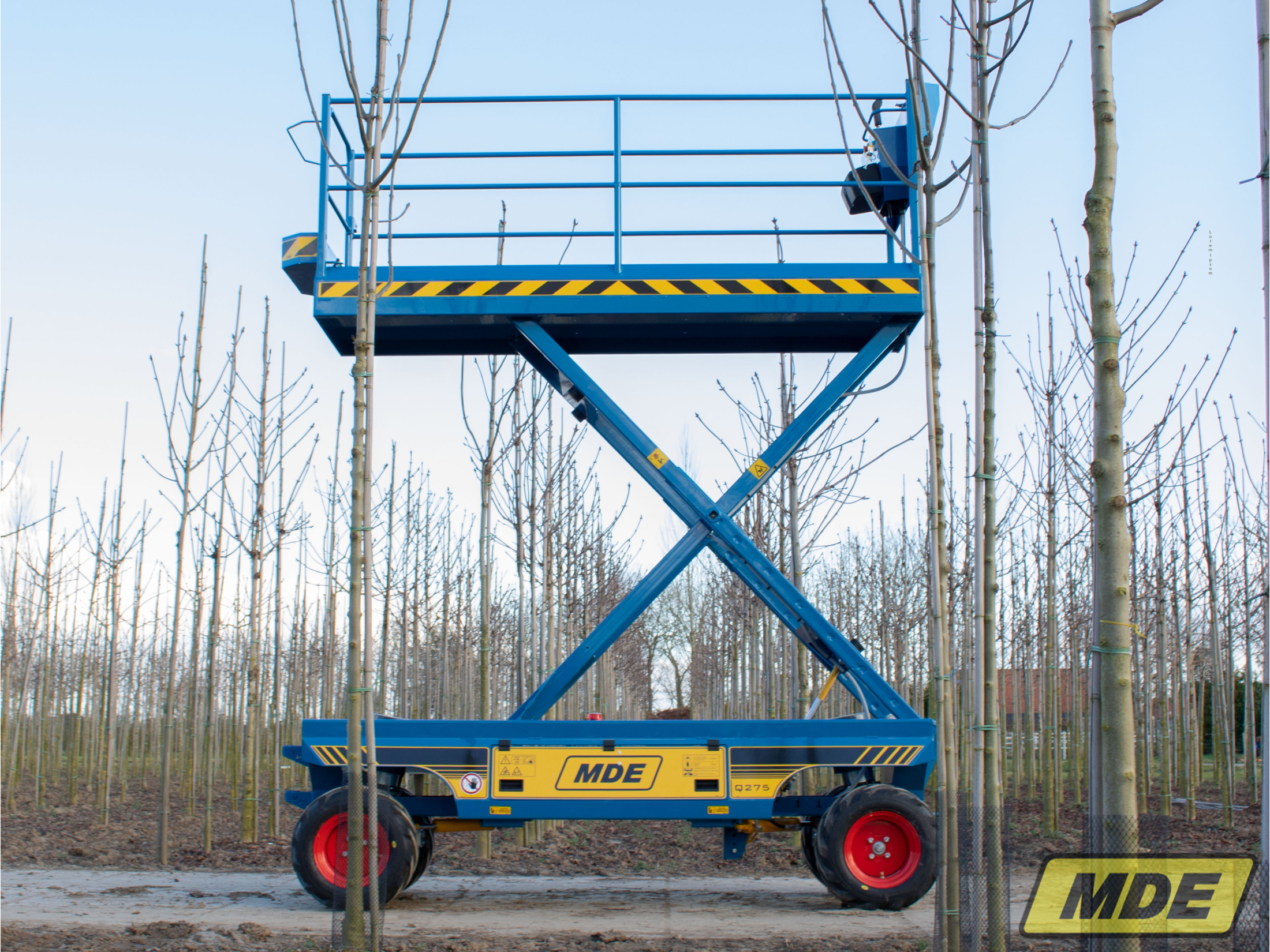 MDE pruning platform Quatro 275 Electric | MDE Machinebouw